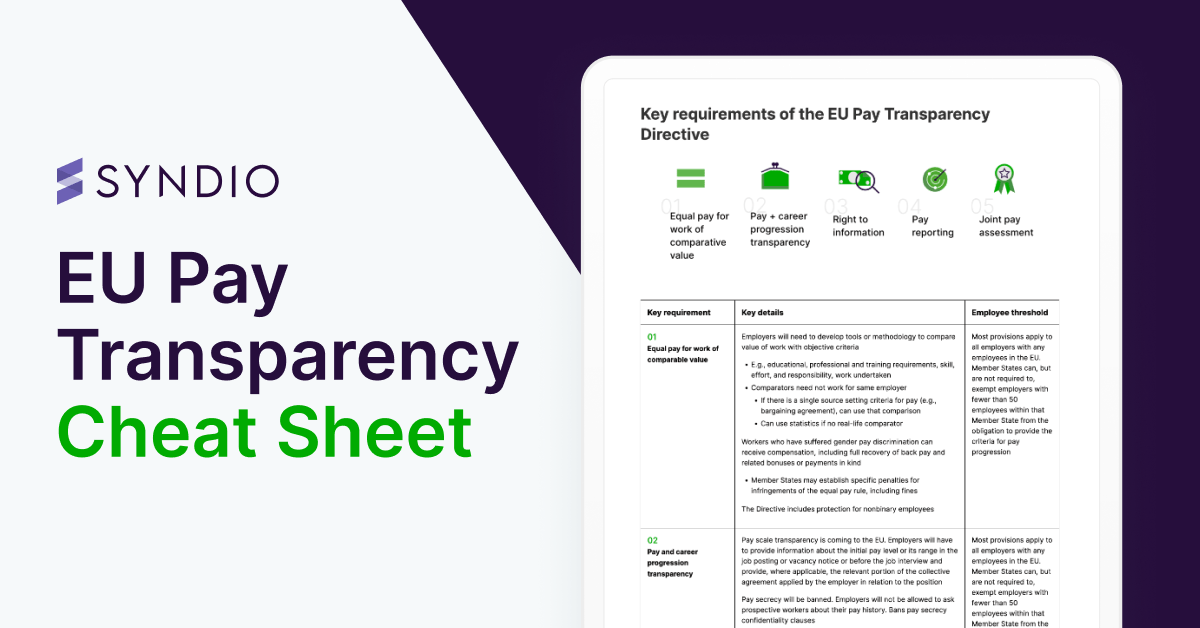 EU Pay Transparency Directive Cheat Sheet | Syndio