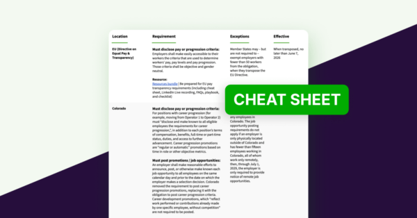 Opportunity Transparency Legislation Cheat Sheet | Syndio